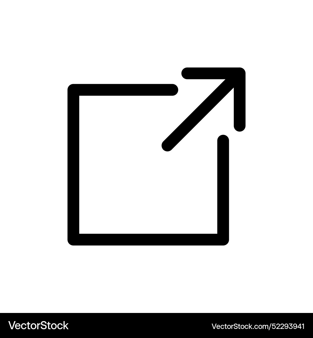 External link icon linear logo mark in black Vector Image