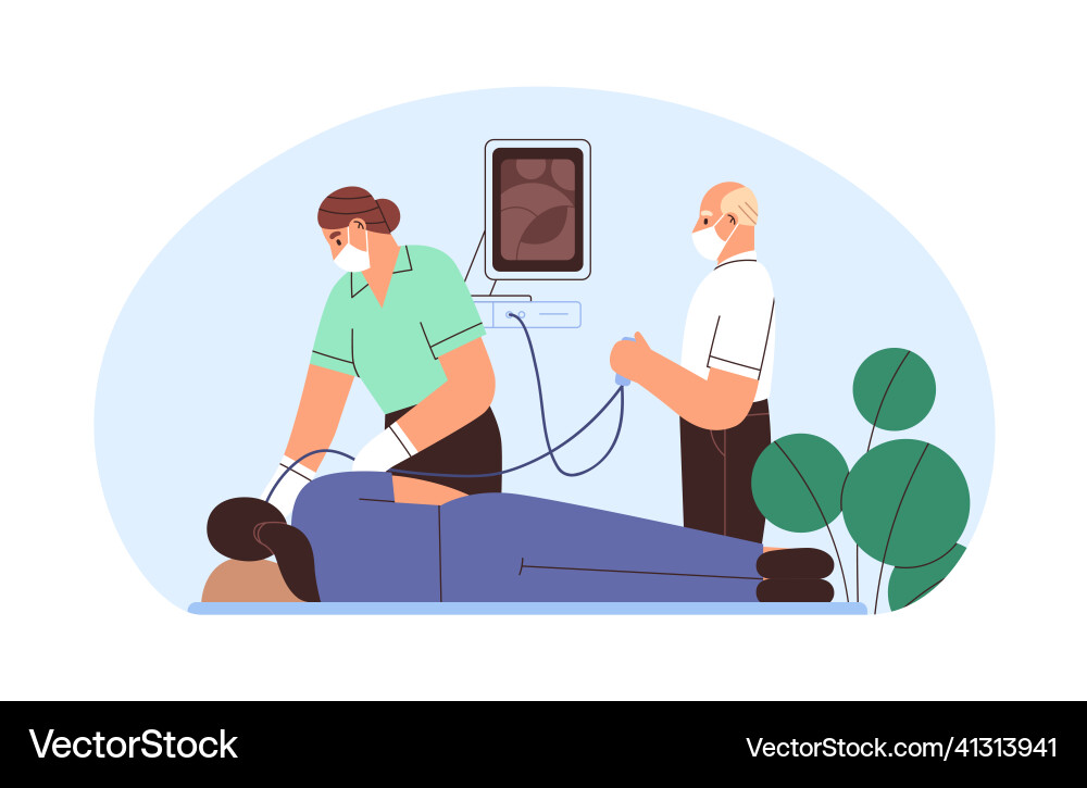 Gastroscopy for digestive system examination Vector Image