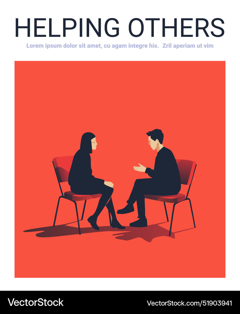 Helping others mental health concept two people Vector Image