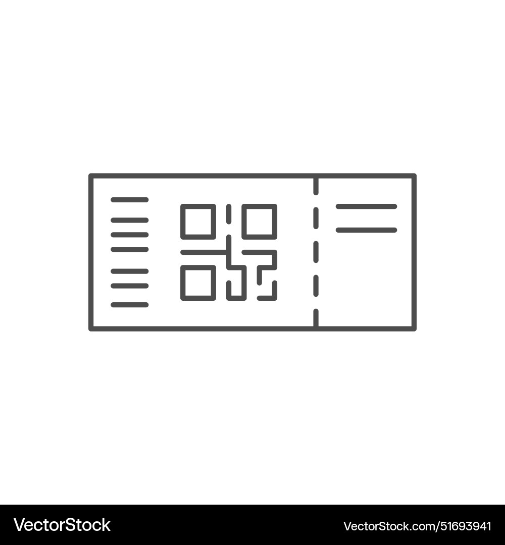 Modern ticket line outline icon Royalty Free Vector Image