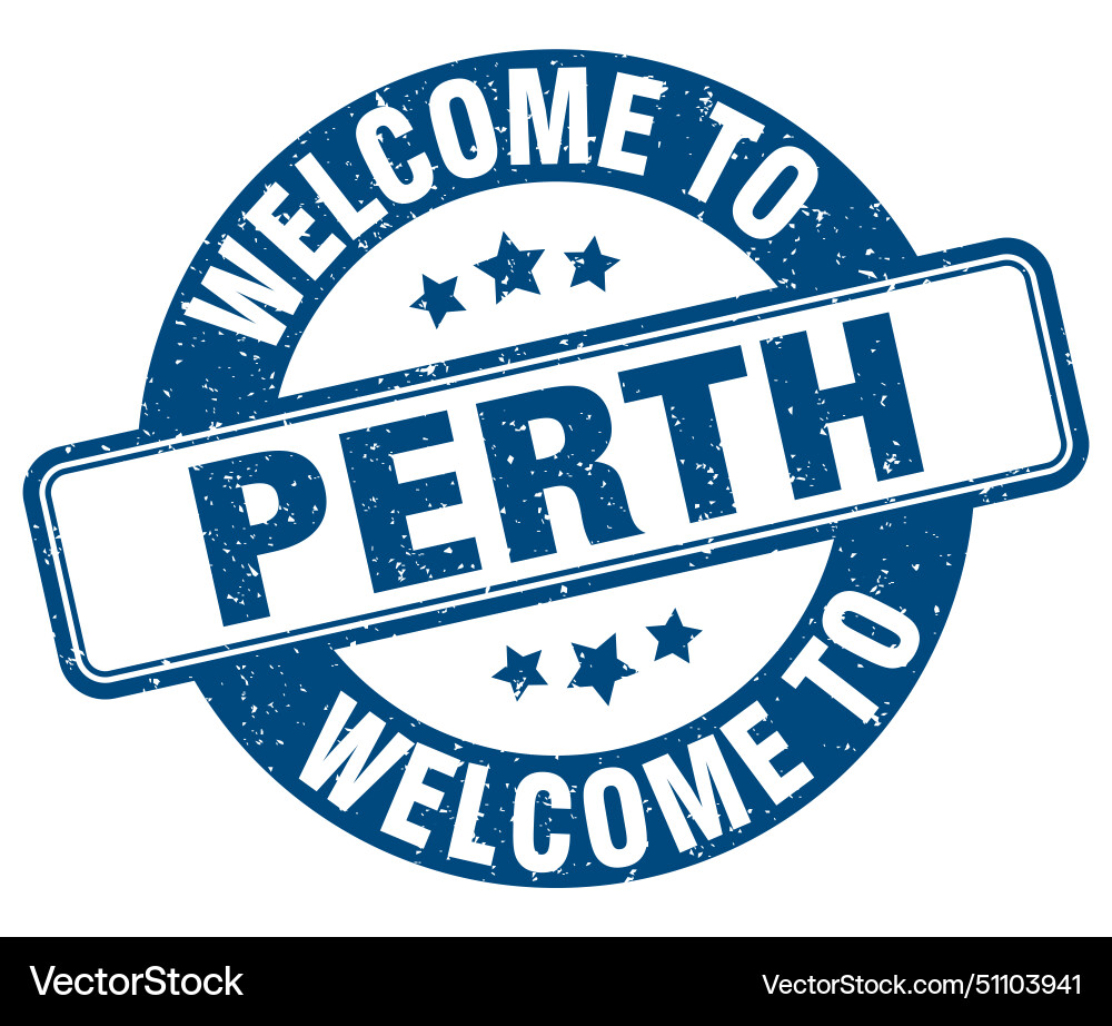 Welcome to perth stamp round sign Royalty Free Vector Image