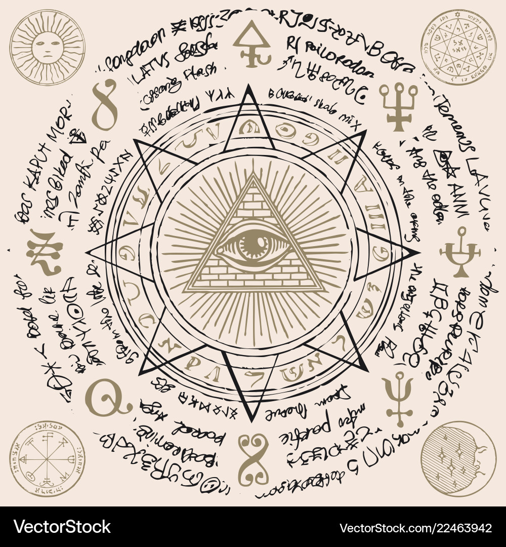 All-seeing eye of god inside triangle pyramid Vector Image