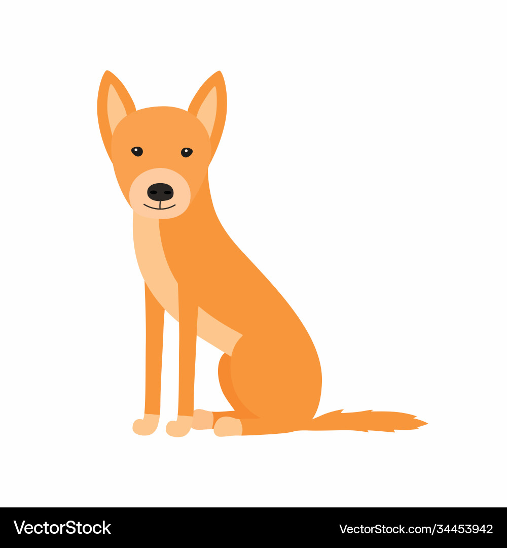 Australian dog dingo sitting Royalty Free Vector Image