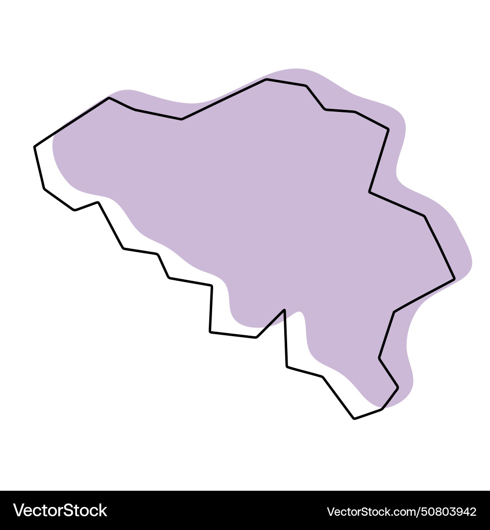 Belgium simplified map Royalty Free Vector Image