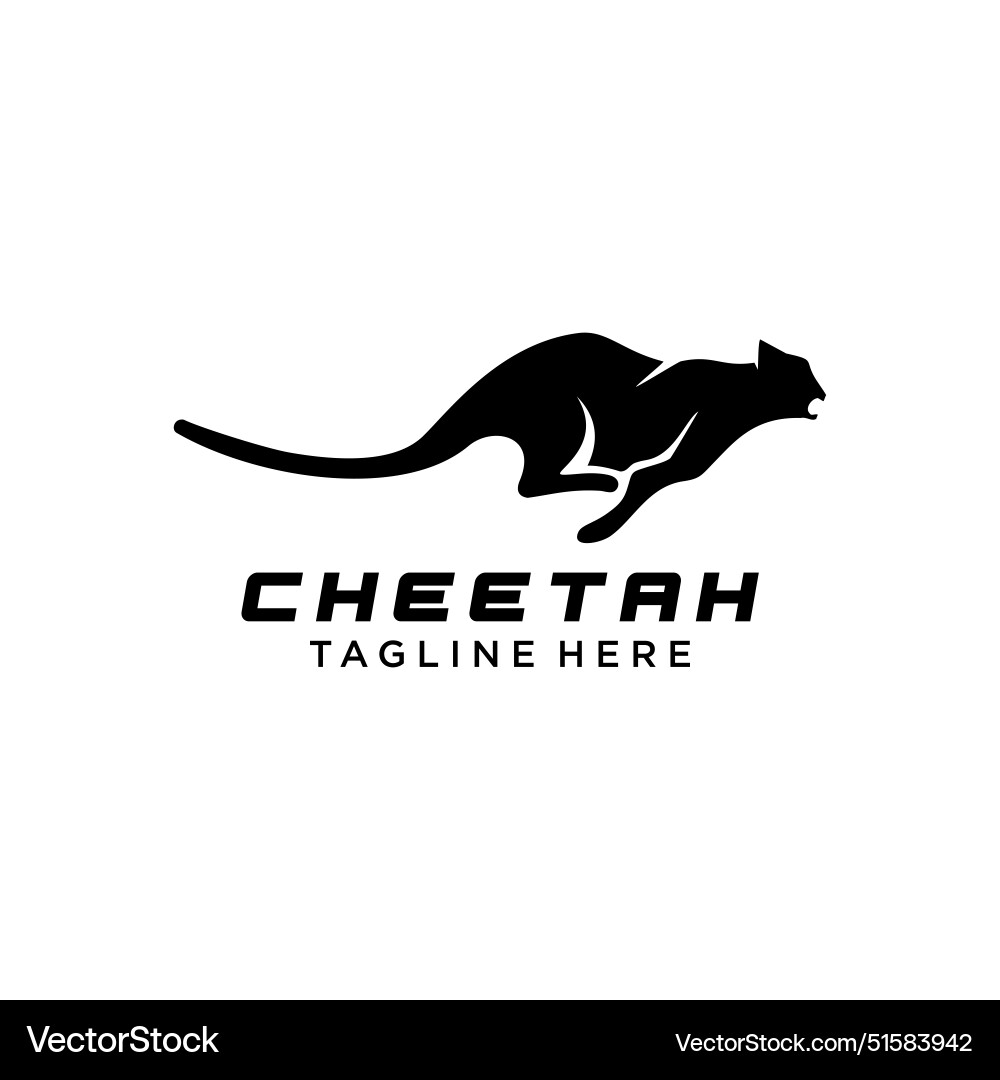 Cheetah silhouette logo template Royalty Free Vector Image