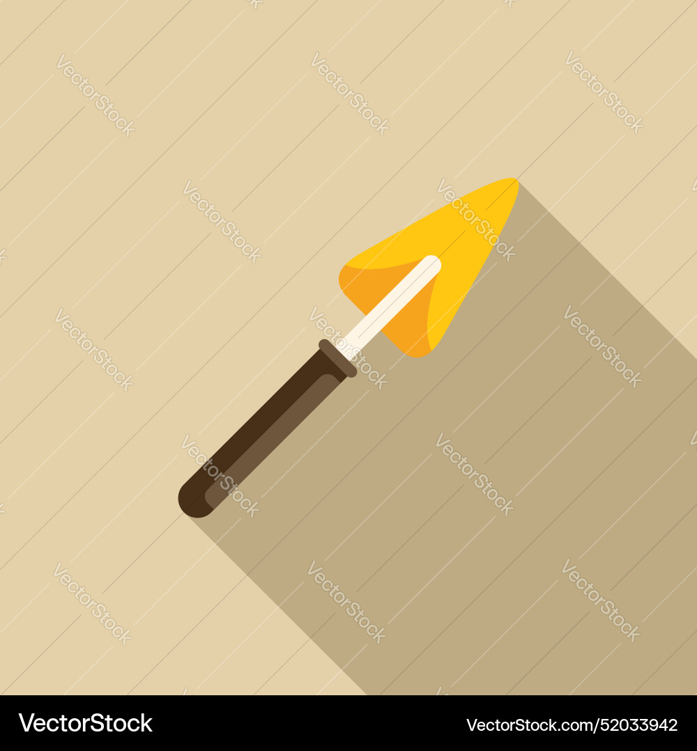 Construction trowel spreading cement plaster Vector Image