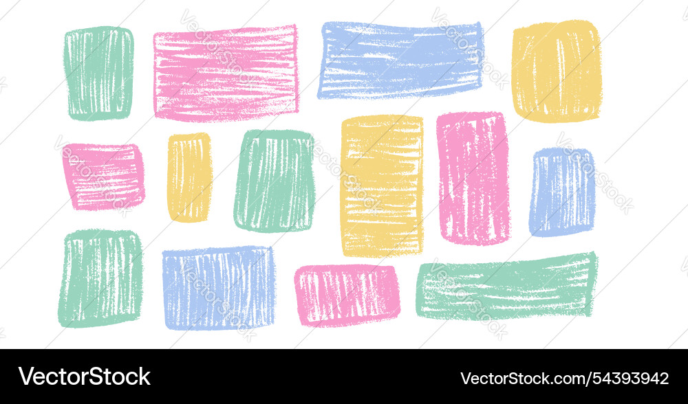 Crayon rectangle shape for text chalk blank Vector Image