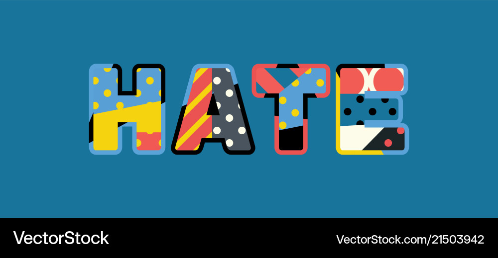 Hass Konzept Wort Kunst Lizenzfreies Vektorbild
