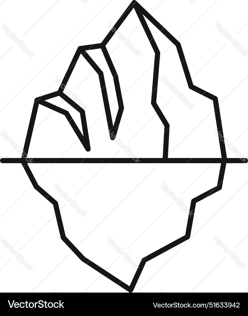 Iceberg floating with hidden danger below water Vector Image