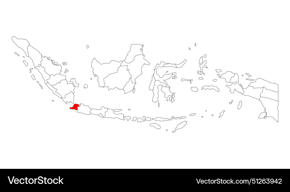 Indonesia detailed banten map shape flat web Vector Image