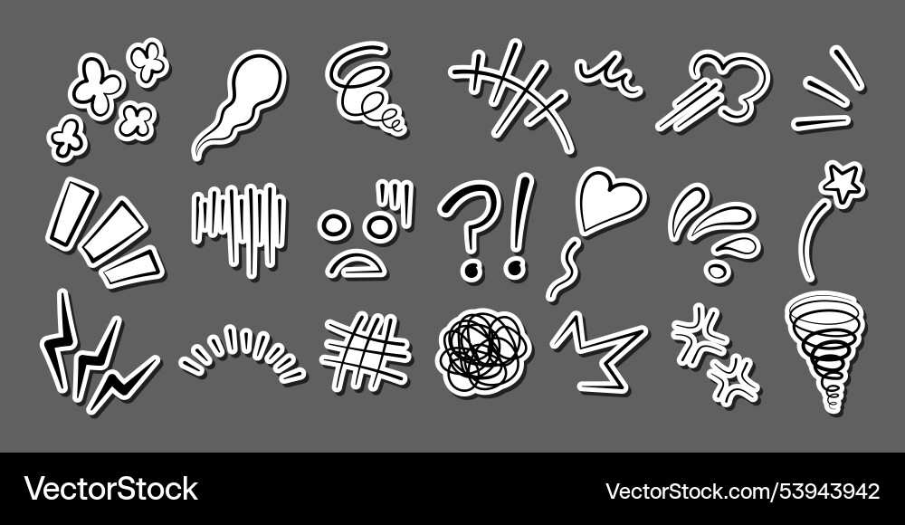 Manga or anime comic emoticon element graphic Vector Image