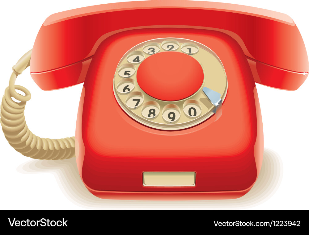 Old red phone Royalty Free Vector Image - VectorStock