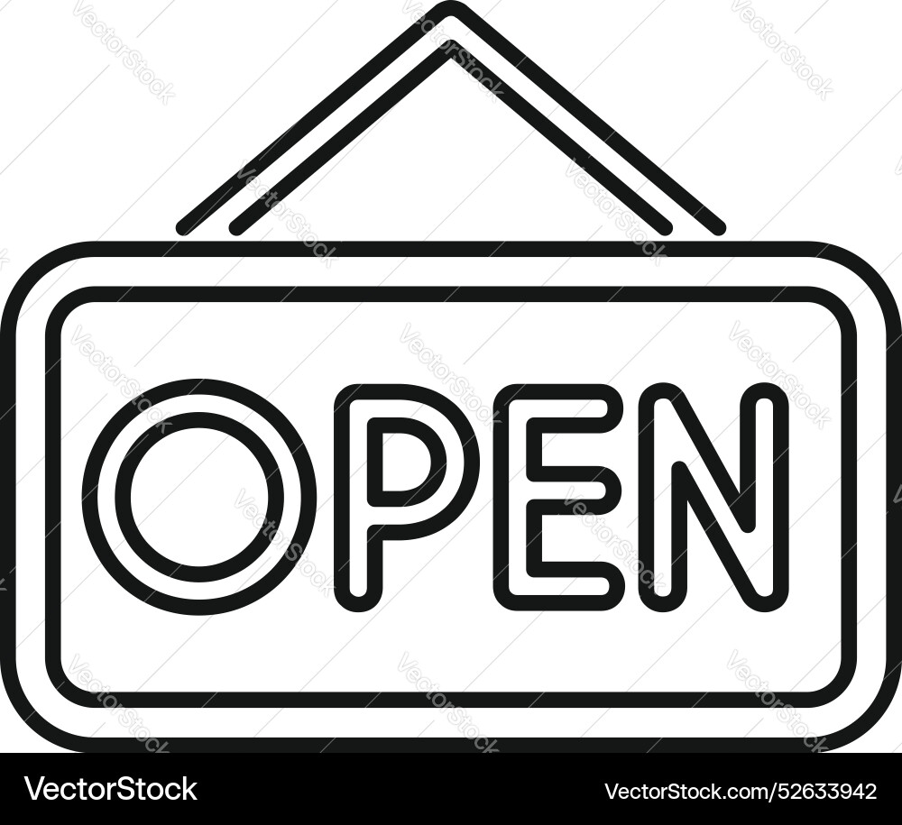 Open sign hanging indicating shop Royalty Free Vector Image