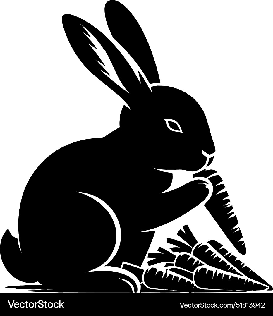 Rabbit silhouette isolated on white background Vector Image