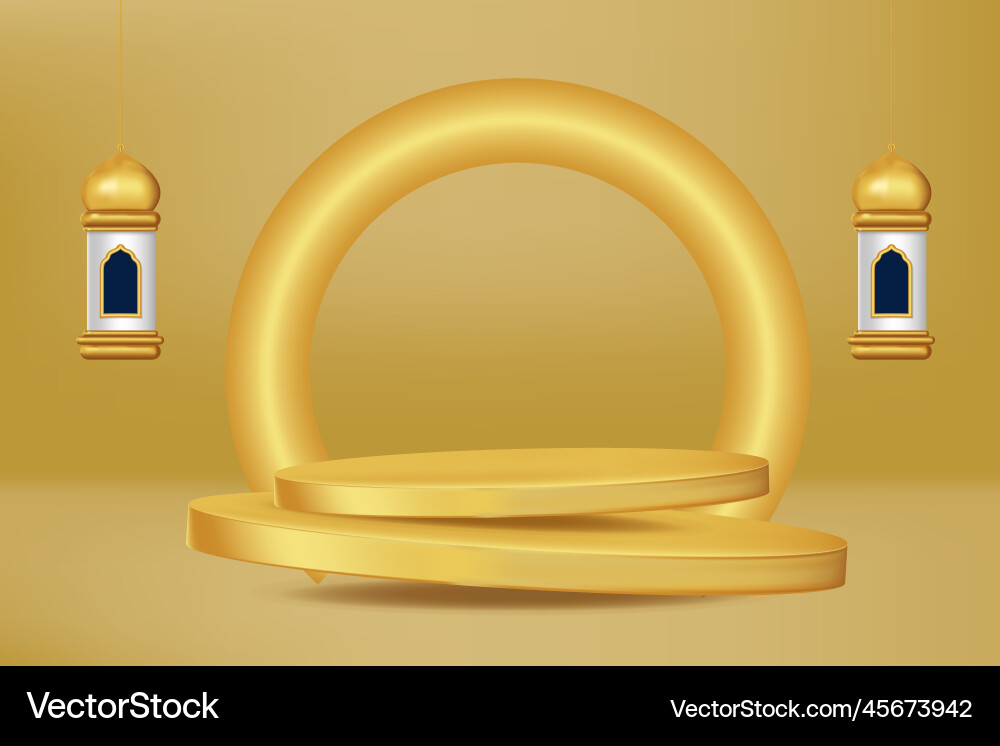 Realistic 3d islamic celebration Royalty Free Vector Image