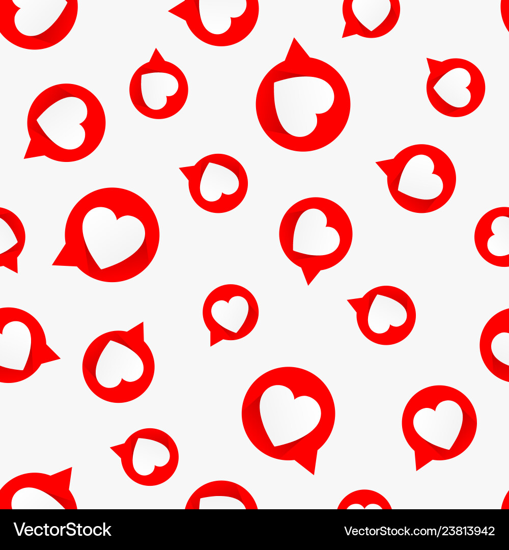 Red love seamless pattern with hearts Royalty Free Vector