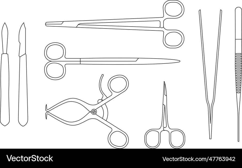 Surgical instruments medical and surgery tools Vector Image