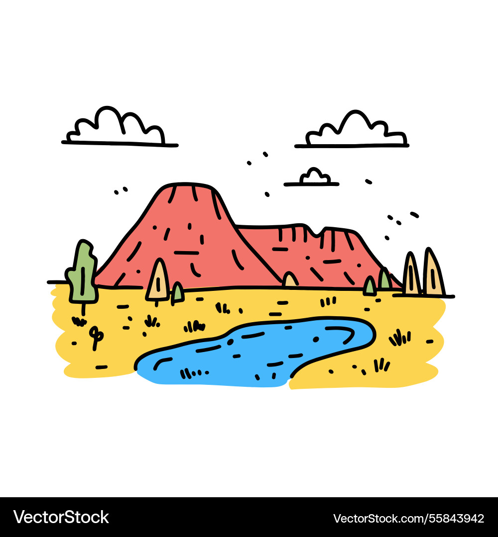 Yellowstone national park in an doodle inca Vector Image