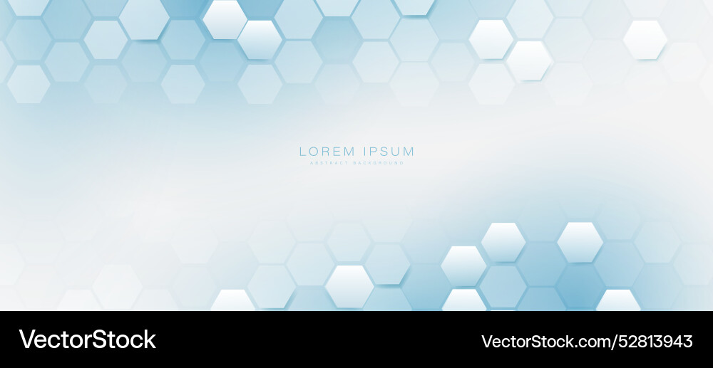 Abstract clean white and blue hexagon shapes Vector Image