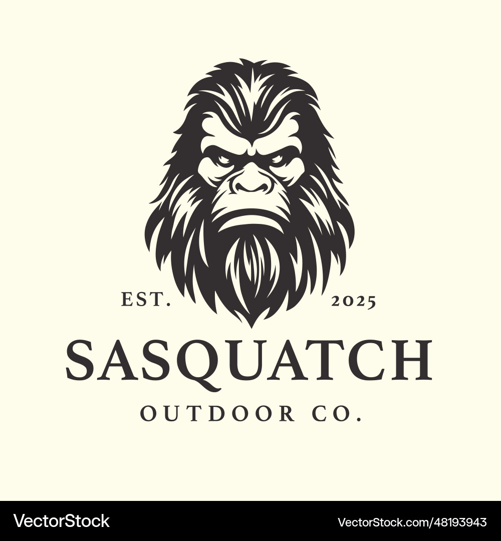 Angry sasquatch logo emblem Royalty Free Vector Image