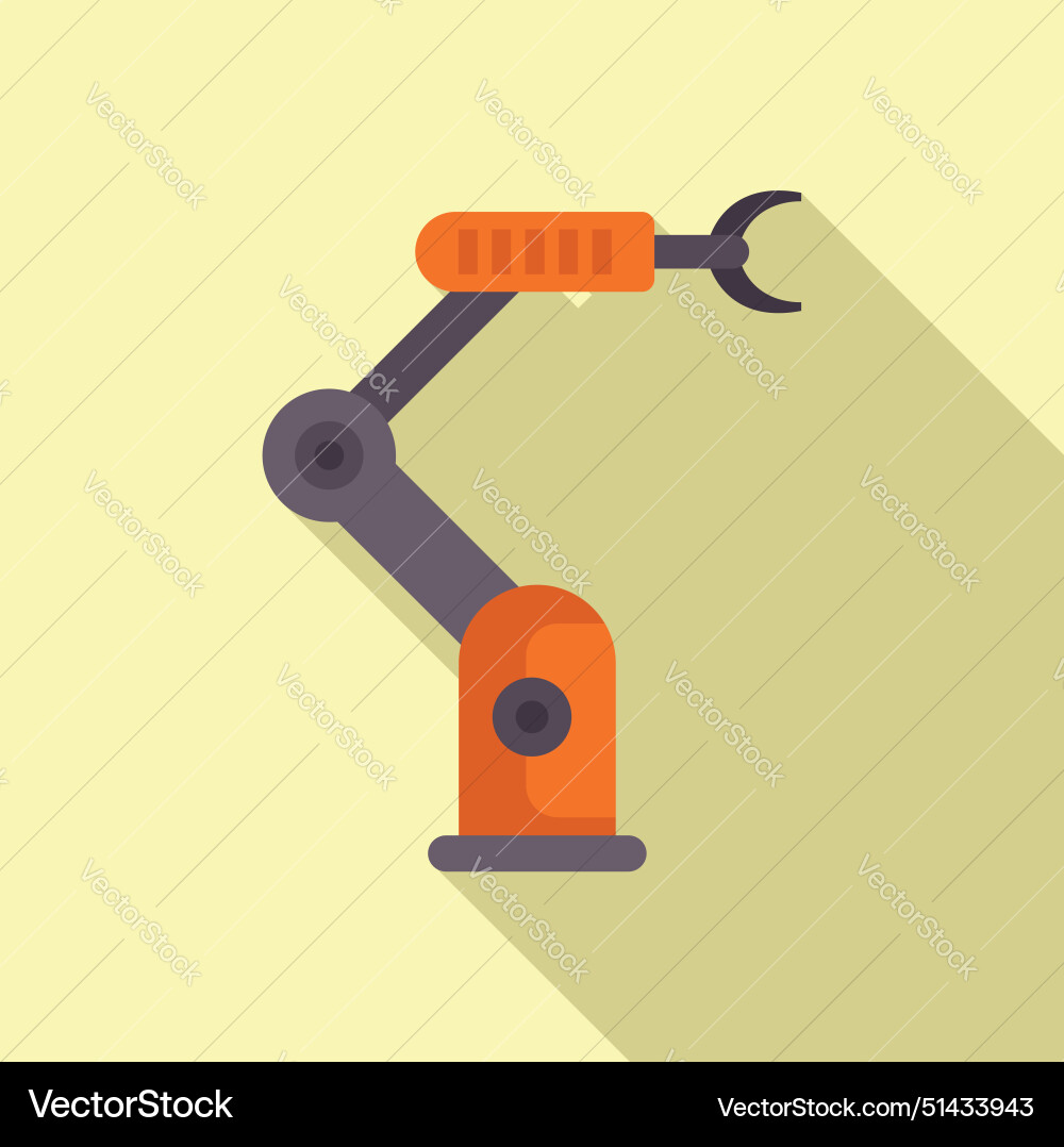 Cartoon industrial robotic arm icon Royalty Free Vector