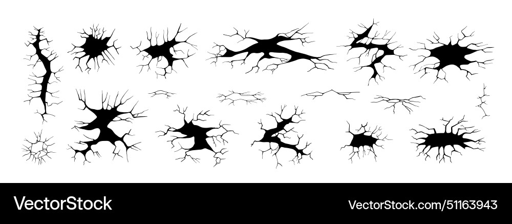 Dry cracks ground hole crack cracked craquelure Vector Image