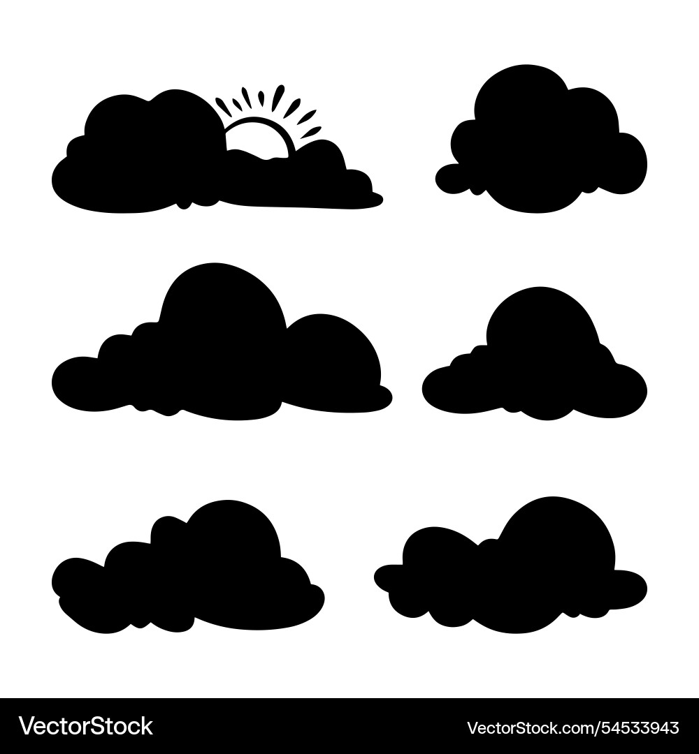Hand draw the weather collection flat style Vector Image