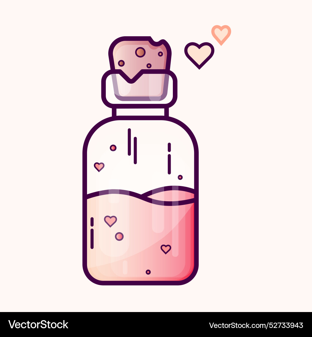 Love potion bottles icon valentines day logo Vector Image