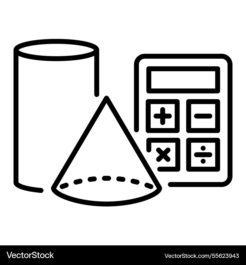 Mathematics line icon Royalty Free Vector Image