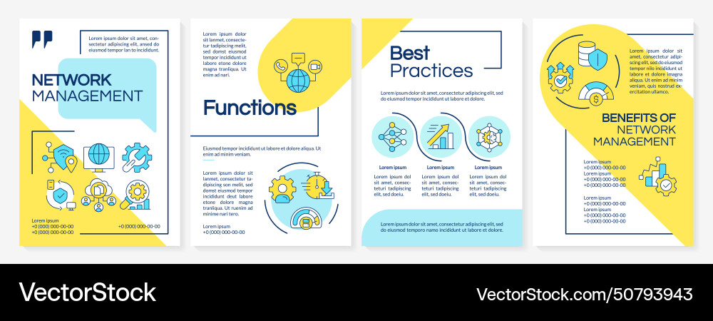 Network infrastructure management blue and yellow Vector Image