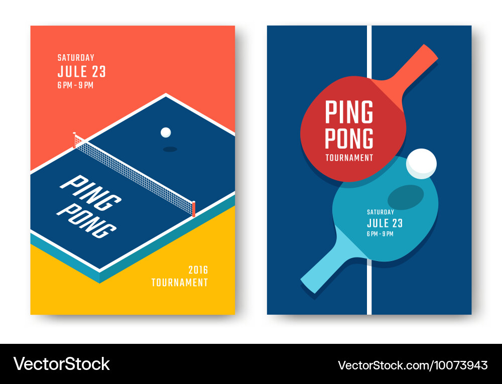 Ping-pong posters design Royalty Free Vector Image