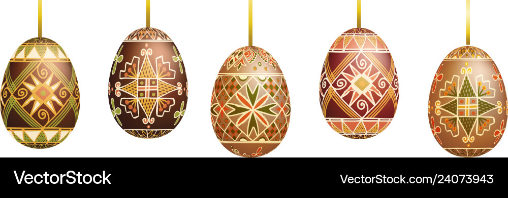 Pysanky easter eggs Royalty Free Vector Image - VectorStock