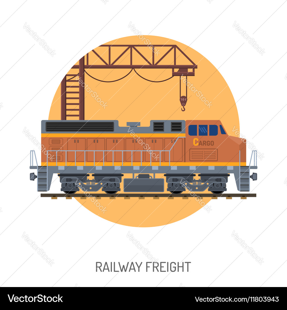 Railway freight concept Royalty Free Vector Image