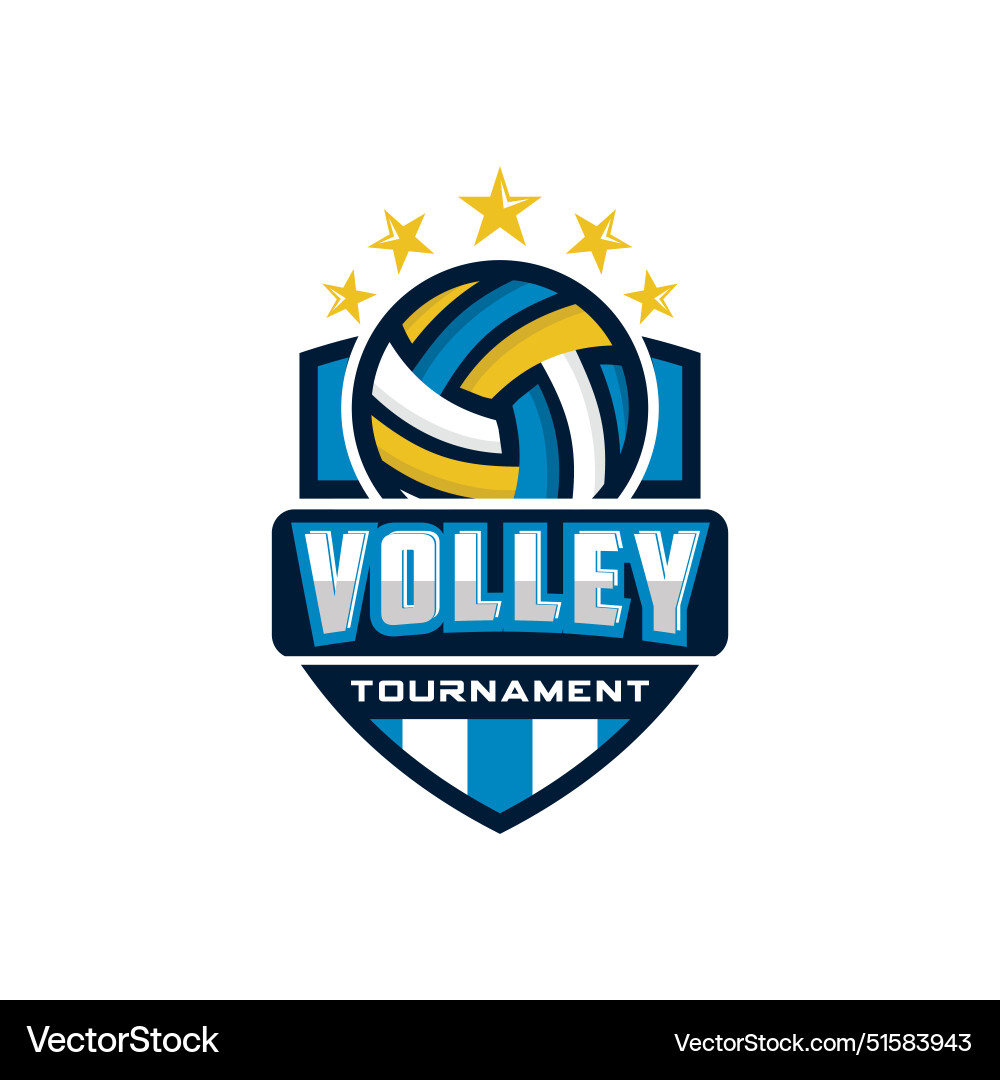 Volleyball tournament mascot logo Royalty Free Vector Image