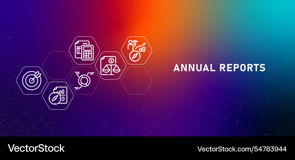 Annual reports gradient header company corporate Vector Image