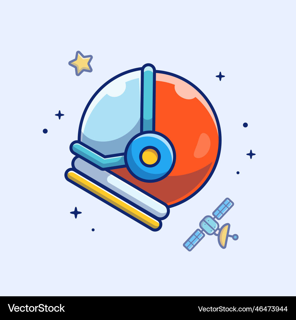 Astronaut helmet cartoon Royalty Free Vector Image