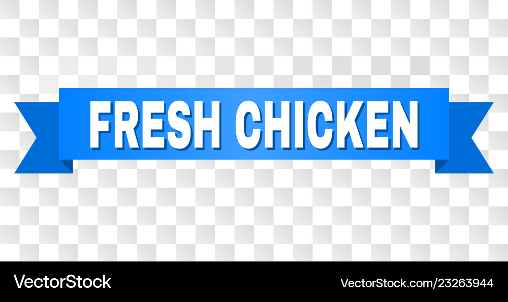 Blue stripe with fresh chicken title Royalty Free Vector