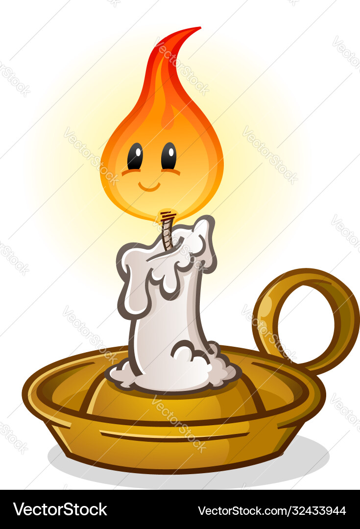Candle stick cartoon character Royalty Free Vector Image