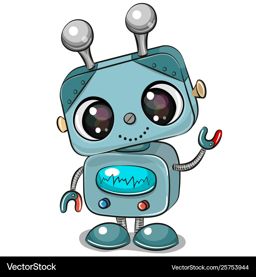 Cartoon robot isolated on a white background Vector Image