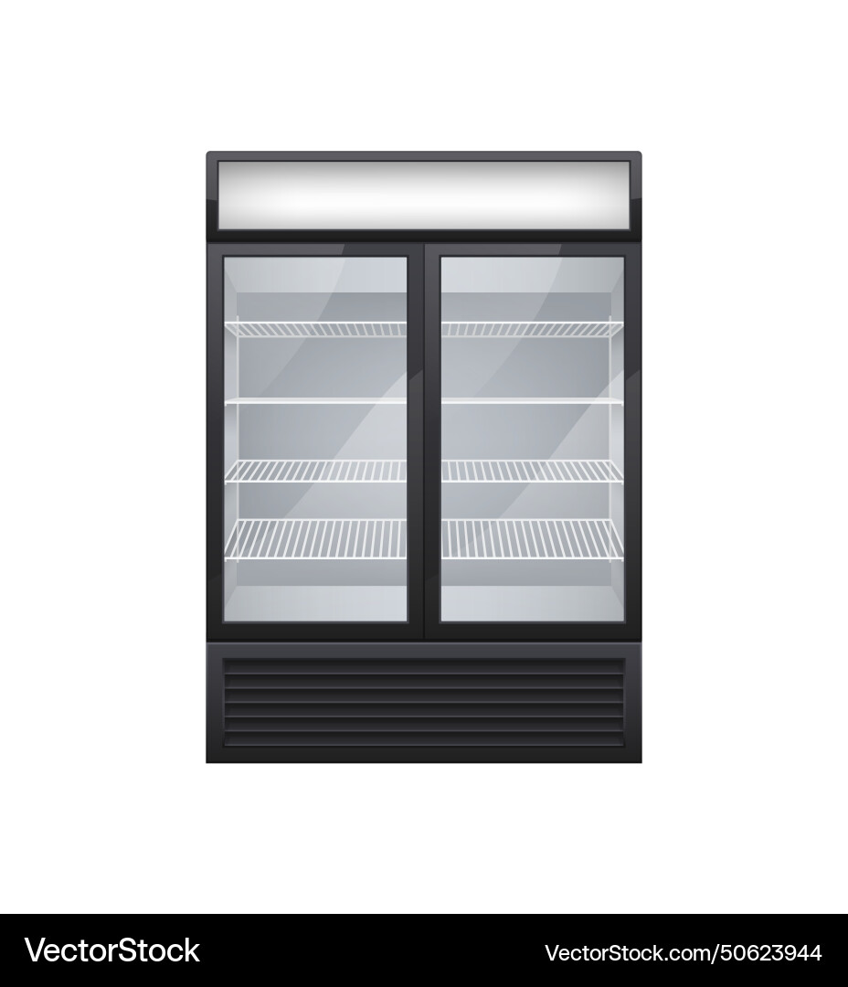 Double door fridge composition Royalty Free Vector Image