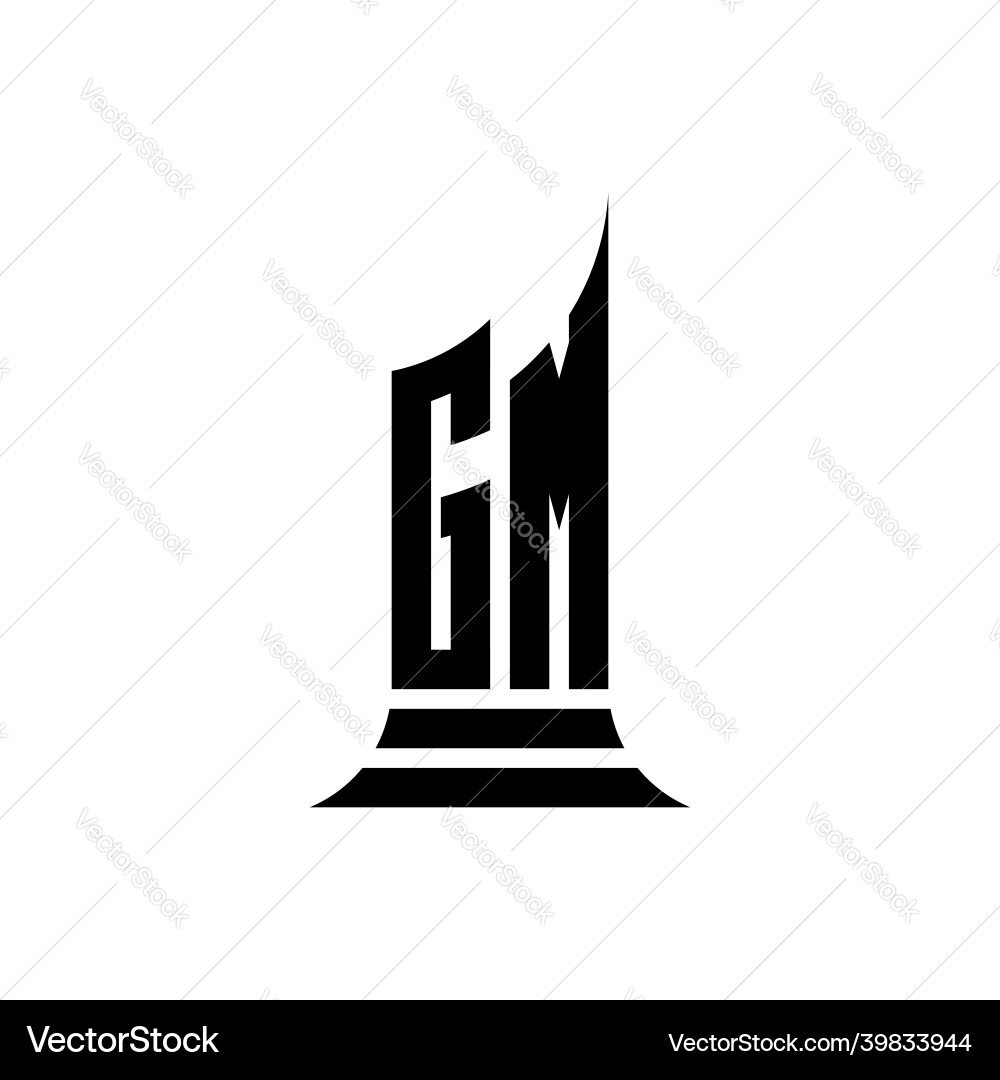 Gm logo monogram building shape style Royalty Free Vector