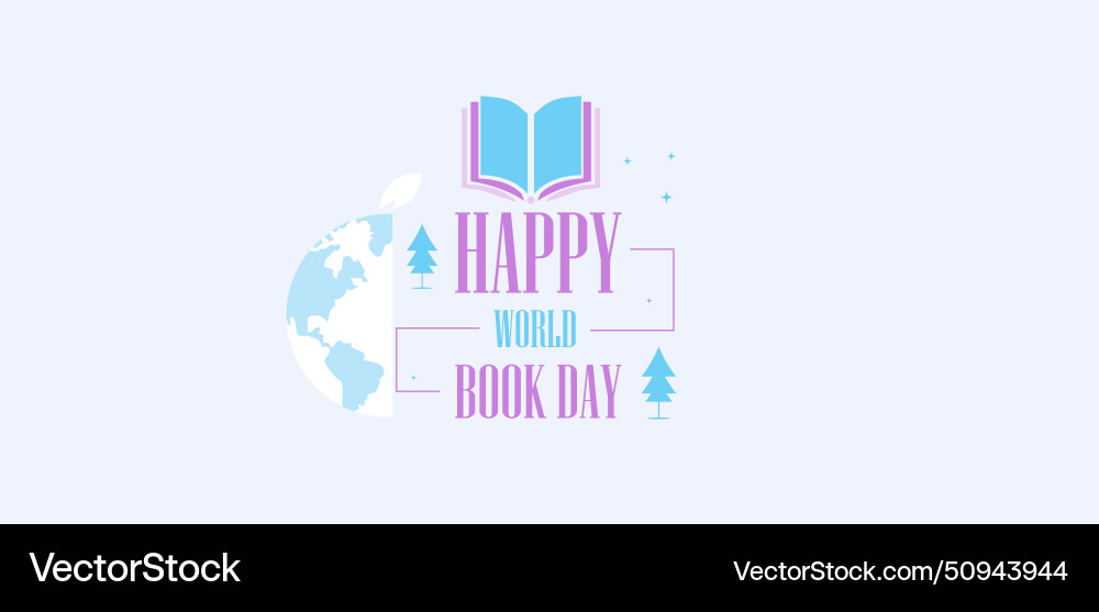 Inspiring your world book day happy Royalty Free Vector