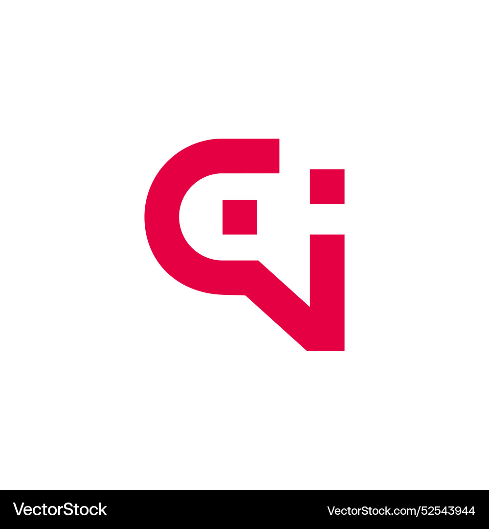 Letter cj dots simple lines geometric logo Vector Image