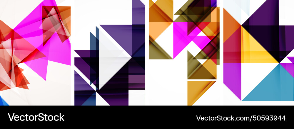 Set of abstract random triangle composition Vector Image