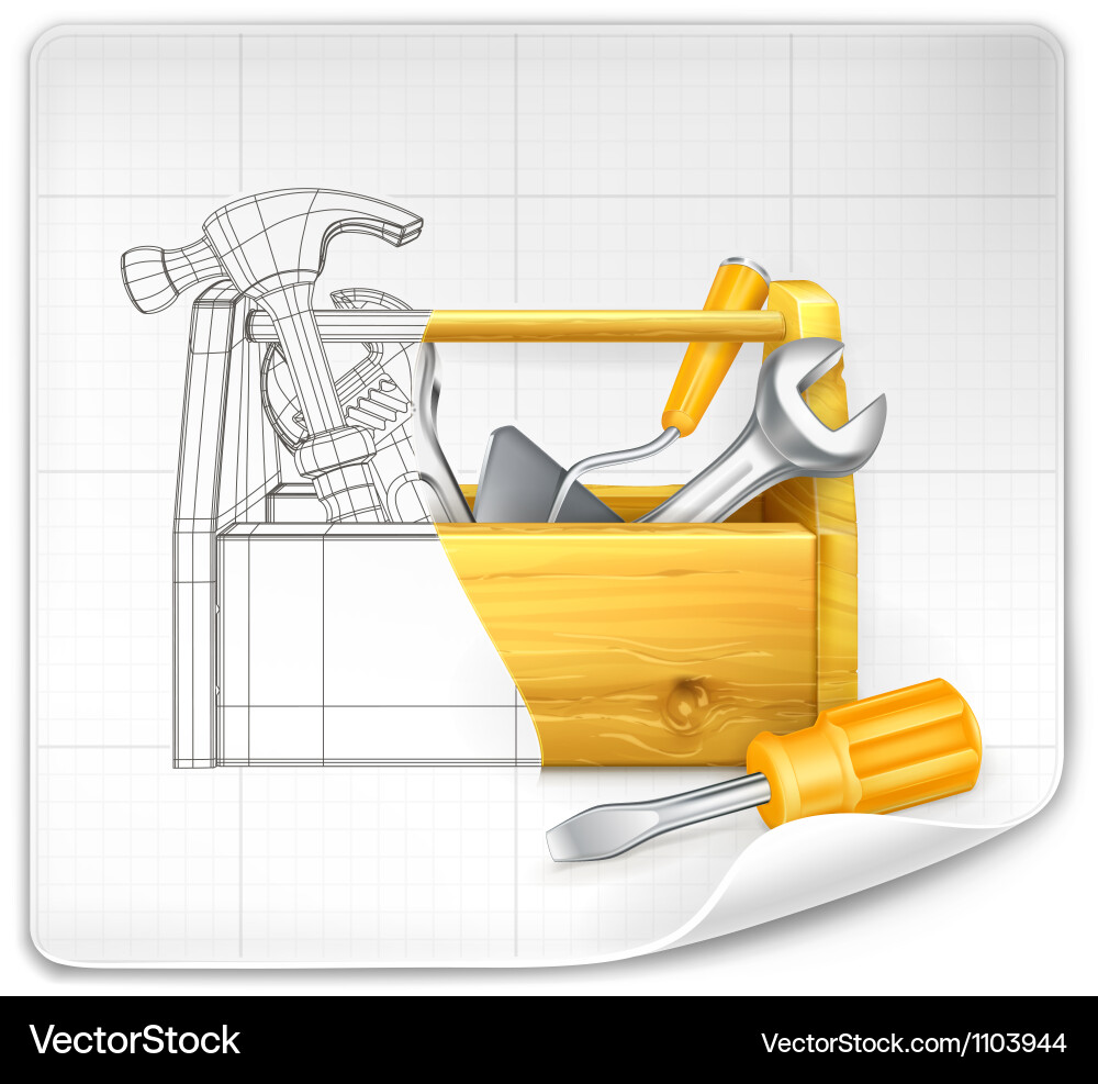 Tool box drawing Royalty Free Vector Image - VectorStock