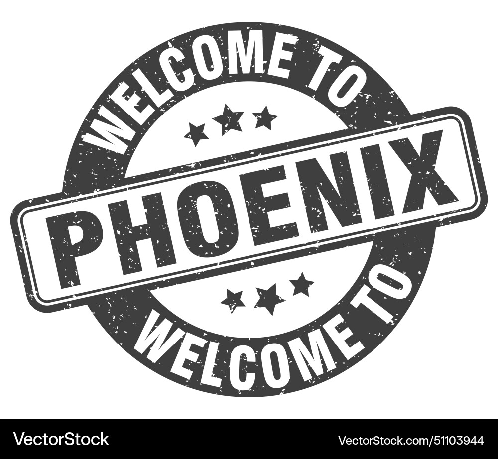 Welcome to phoenix stamp round sign Royalty Free Vector