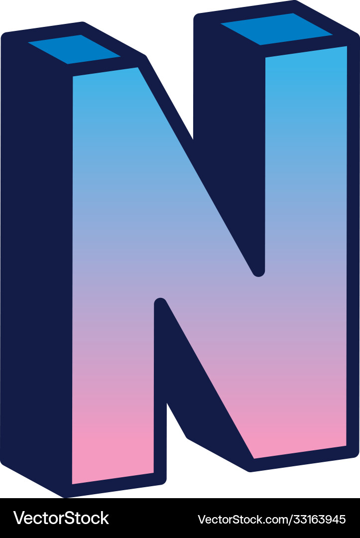 3d n letter design Royalty Free Vector Image - VectorStock