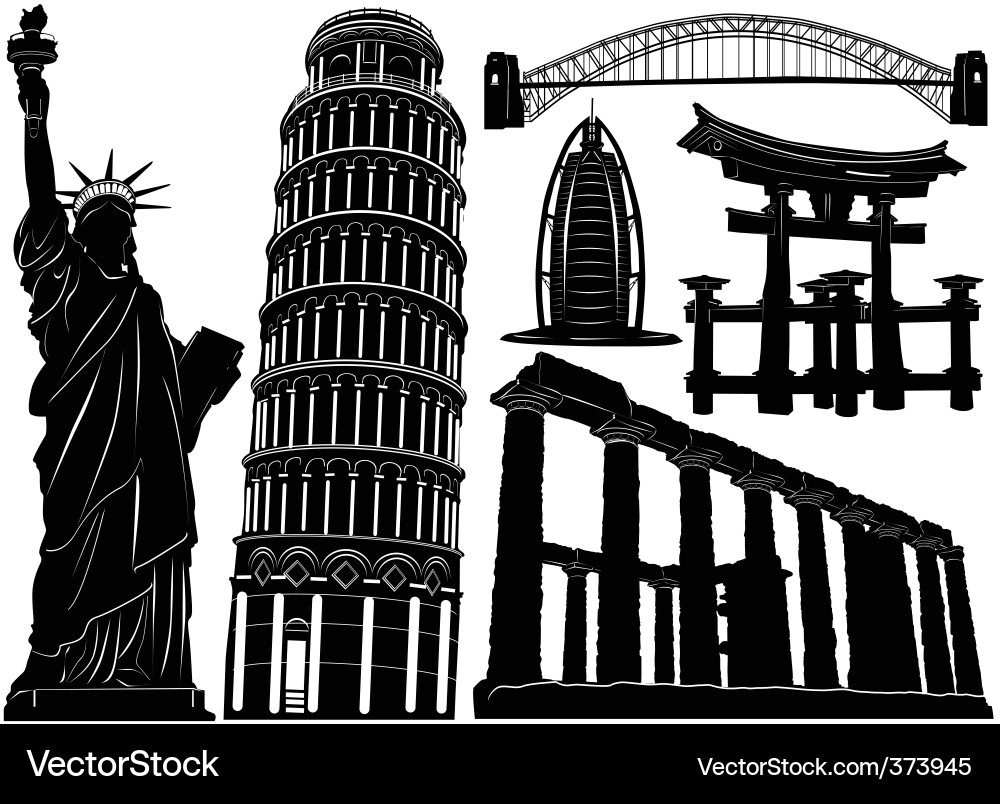 Architecture and historical buildings Royalty Free Vector