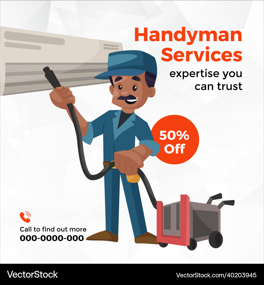 Banner design of handyman services Royalty Free Vector Image