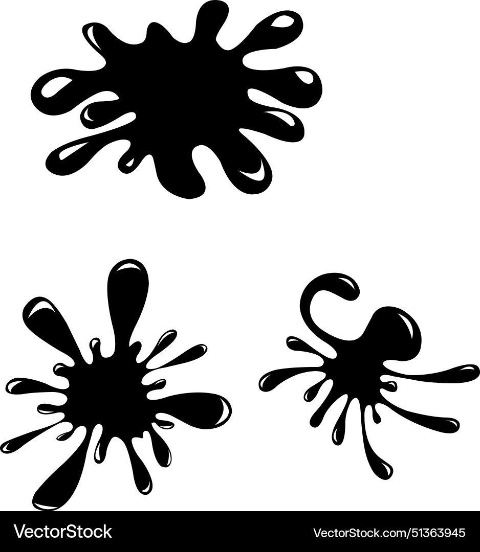 Black color water splash Royalty Free Vector Image